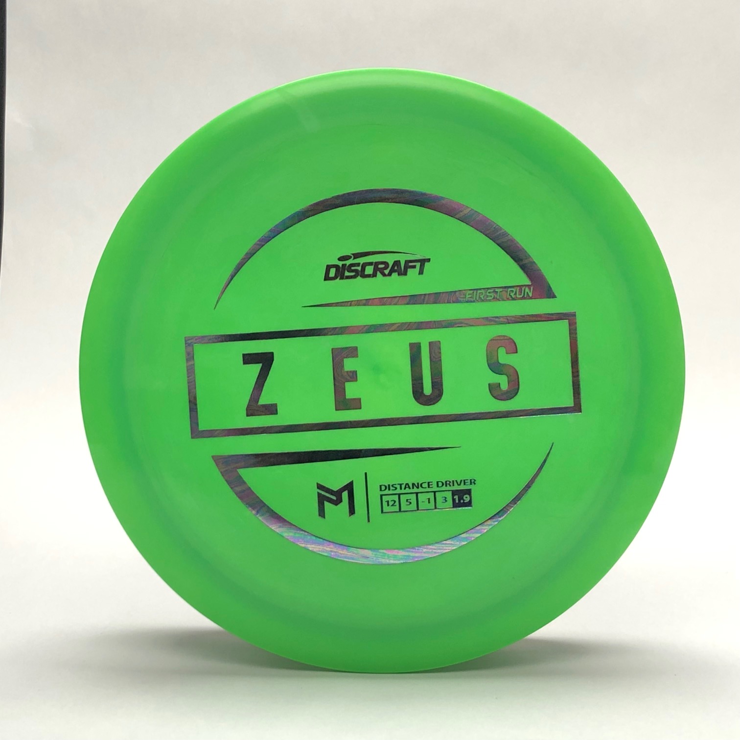 Discraft Zeus ESP Plastic Green Rainbow on Silver Stamp – RAD Disc Golf